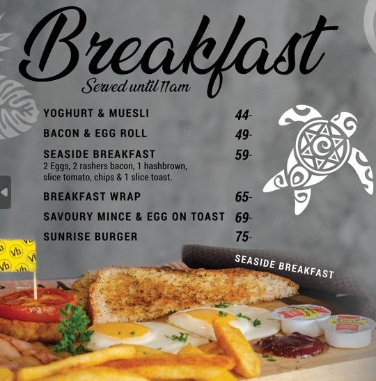 Menu at On Point Waterfront restaurant, Durban