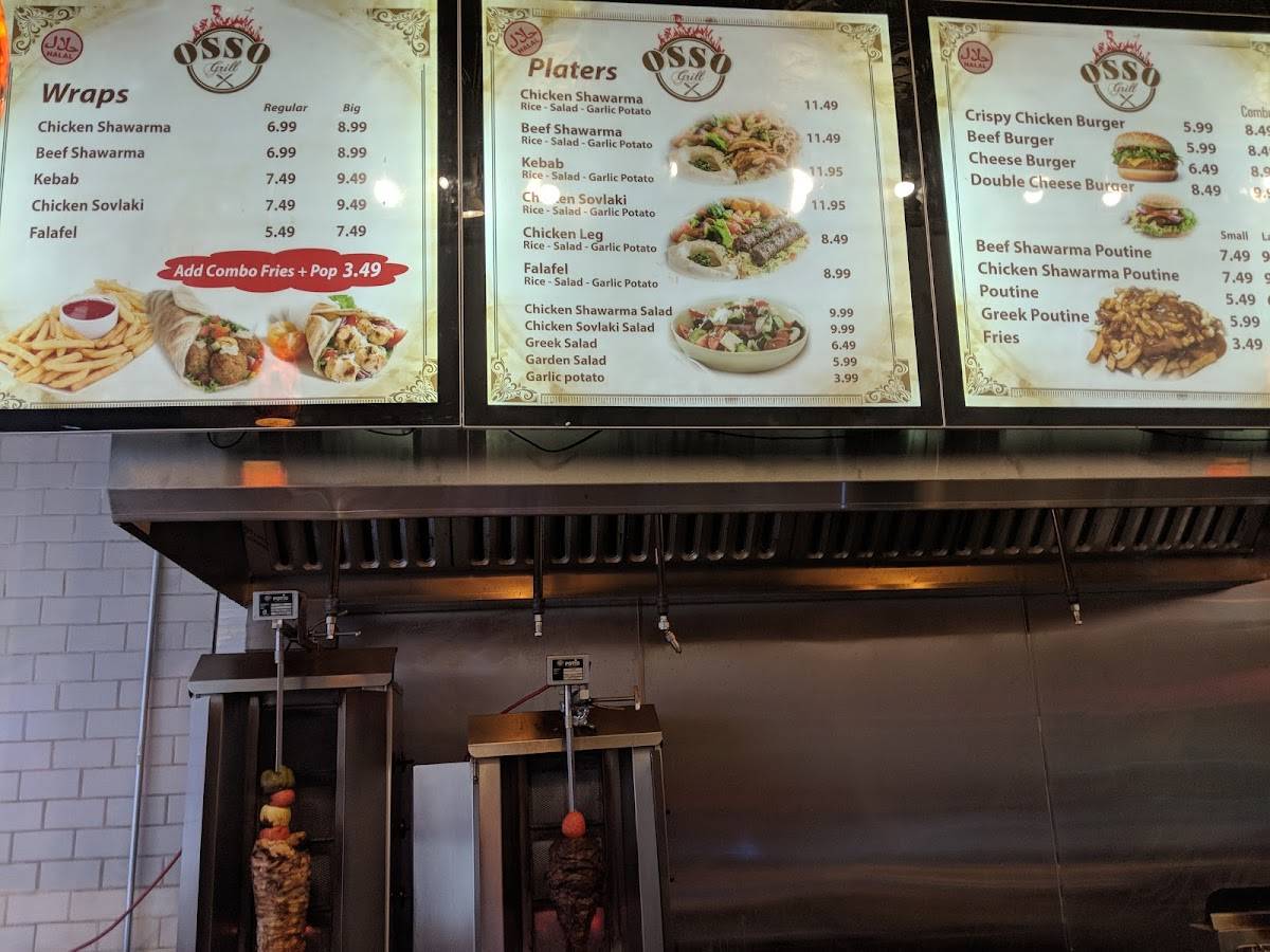Menu au OSSO GRILL SHAWARMA & BURGER restaurant, Toronto
