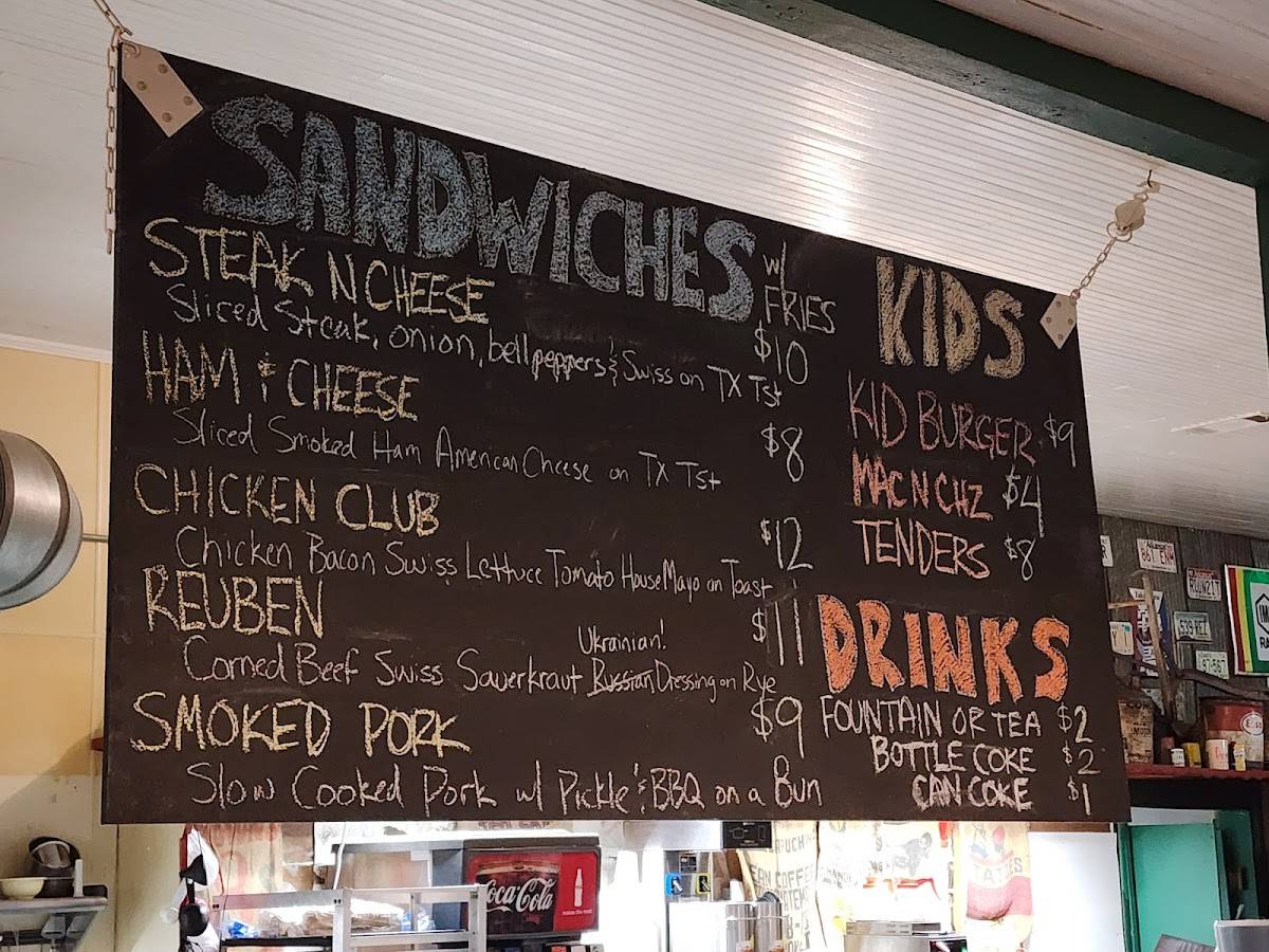 Menu at Oark General Store restaurant, USA, 117 Co Rd 5241