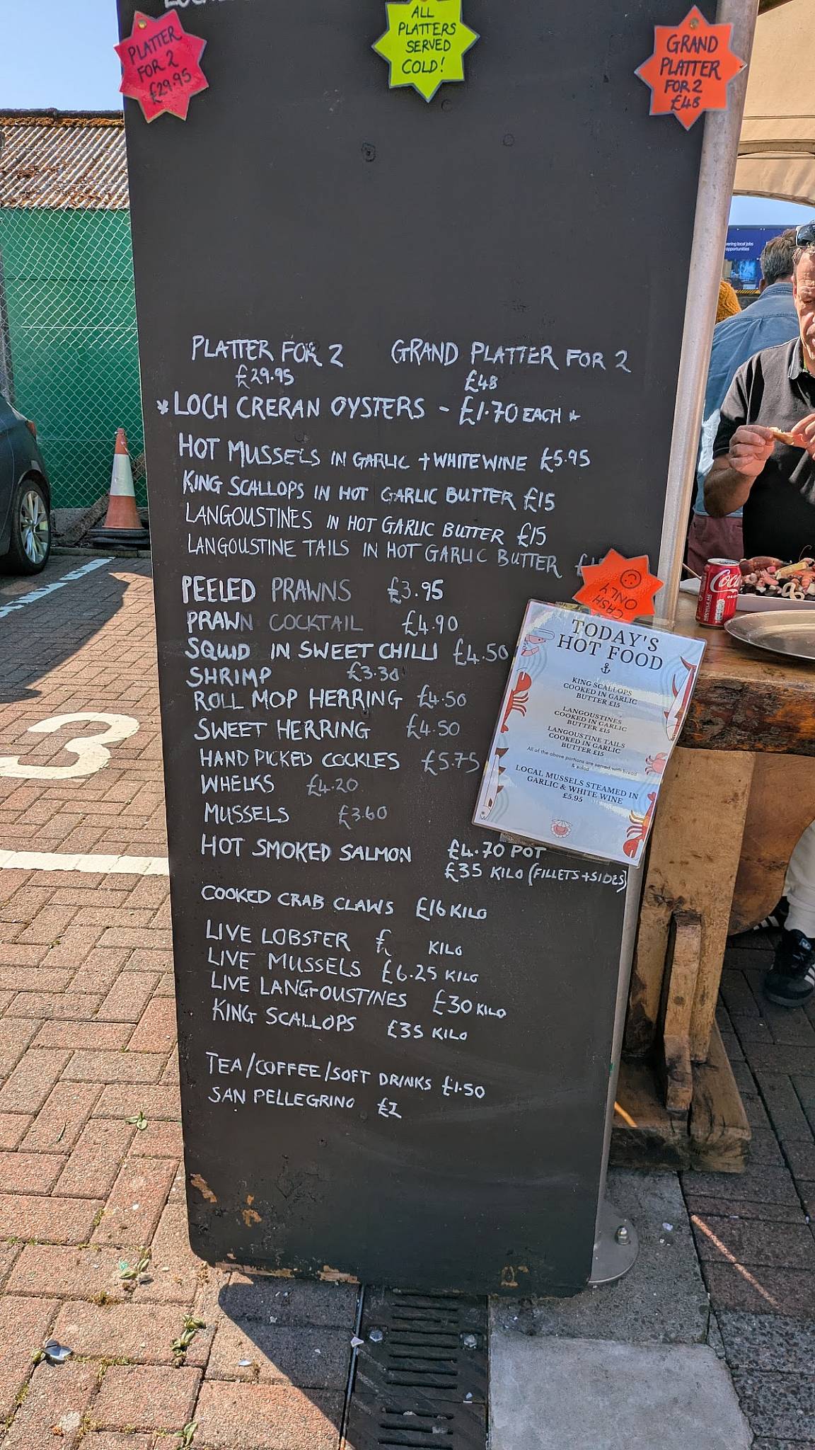 Menu at Oban Seafood Hut.. (Green Shack) restaurant, Oban