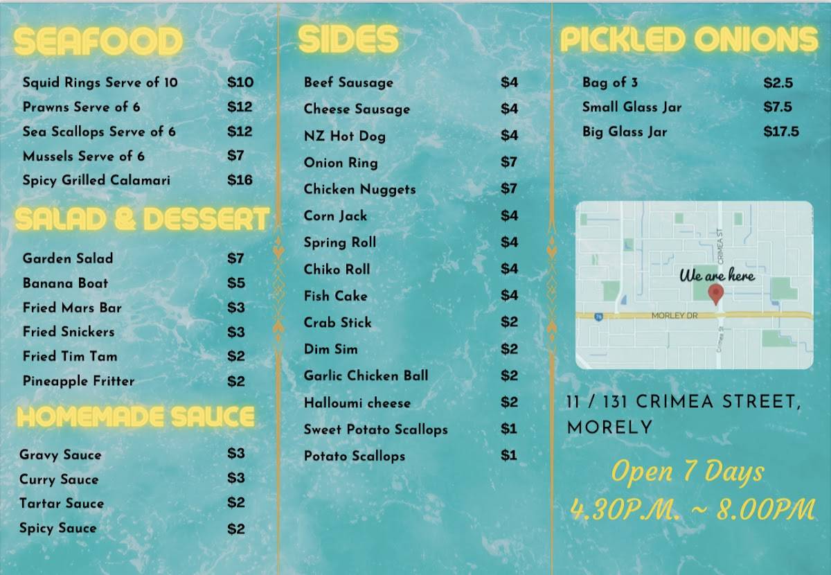 Menu at Ocean Banquet restaurant, Morley, Crimea Shopping Centre