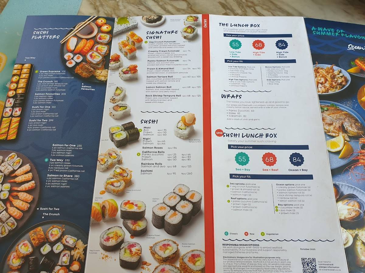 Menu at Ocean Basket Sunward Park restaurant, Boksburg, Shop 23