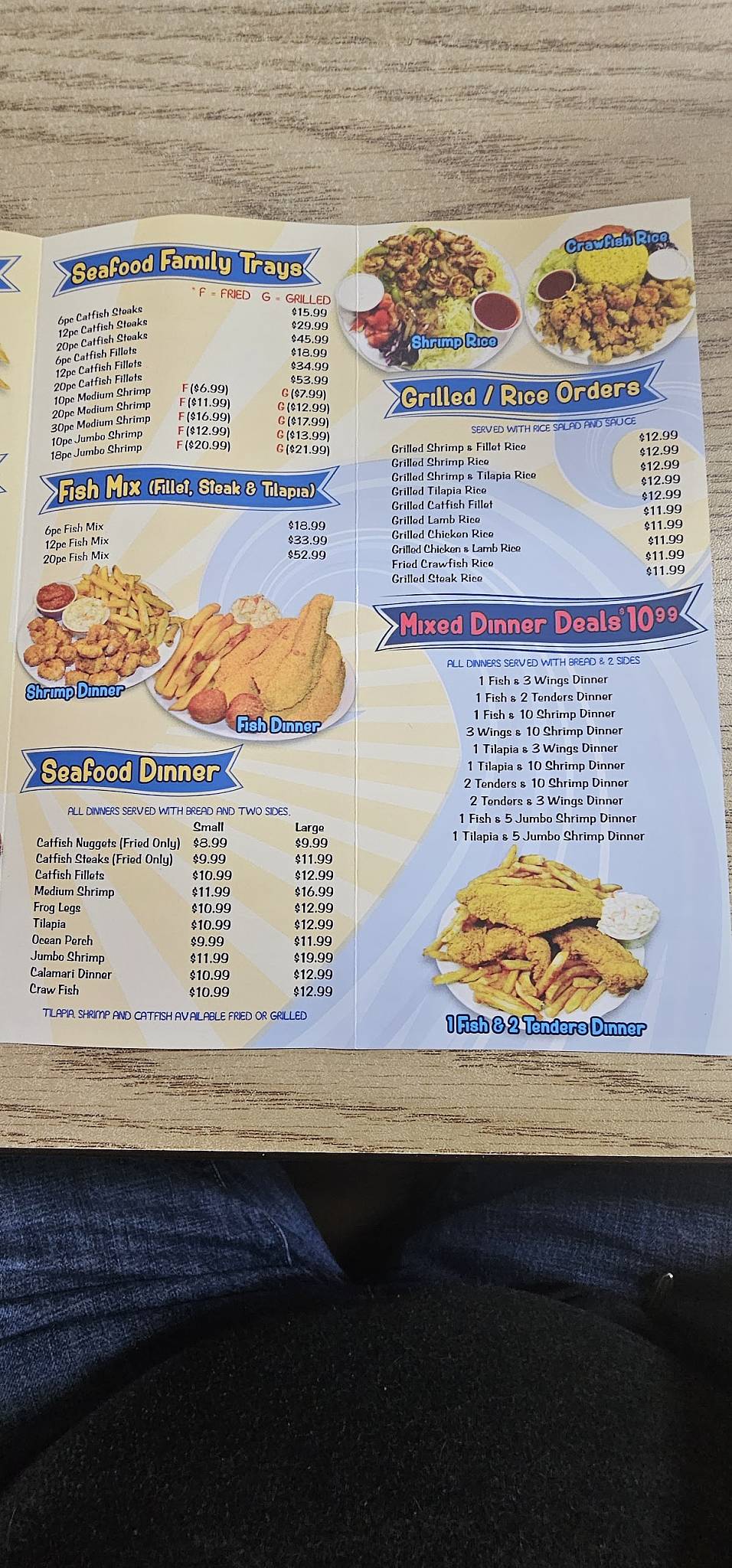 Menu at Ocean's Fish & Chicken 4 restaurant, Pine Bluff, E Harding Ave