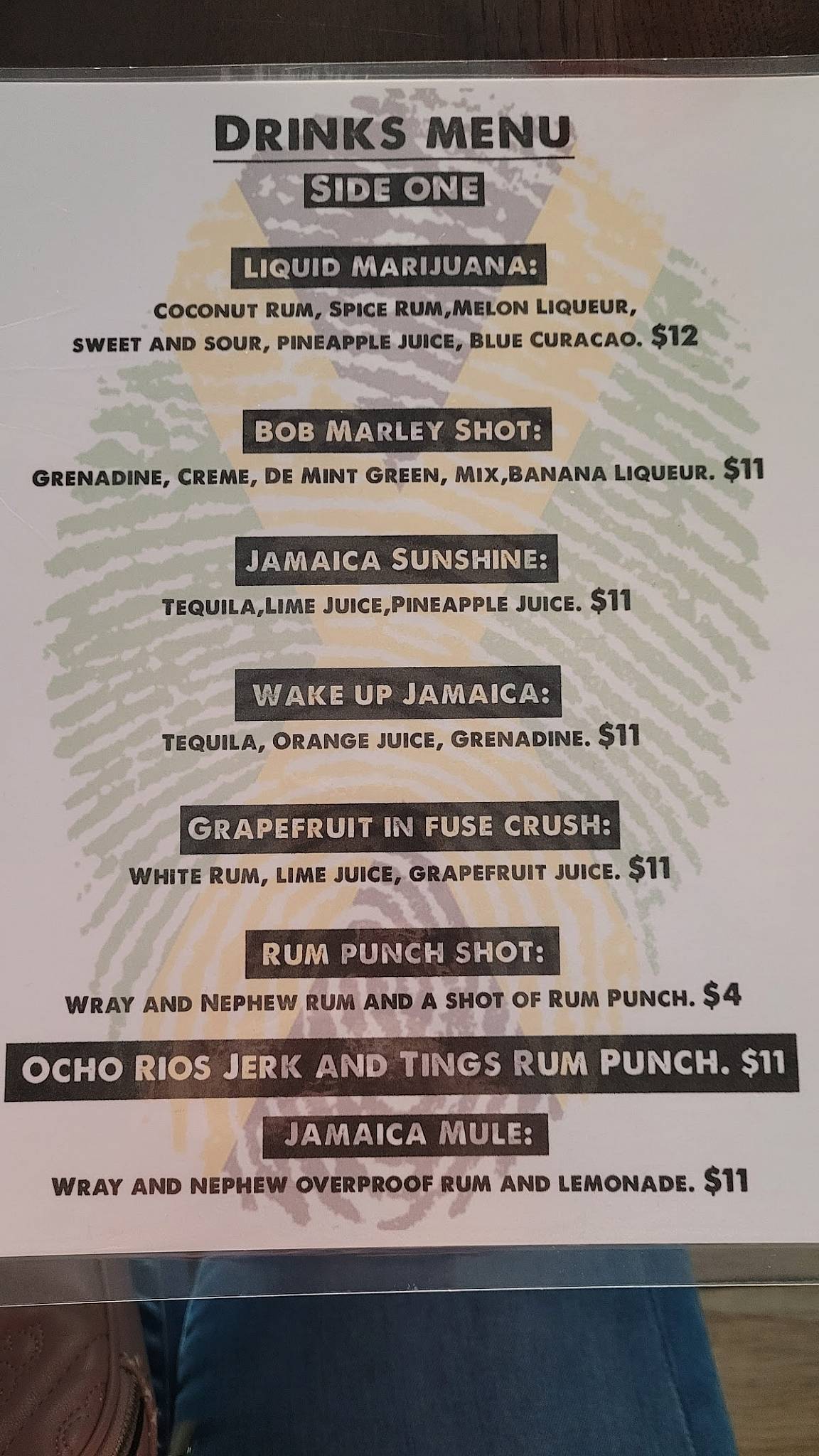 Carta del restaurante Ocho Rios Jerk and Tings - Ocean City, Ocean City