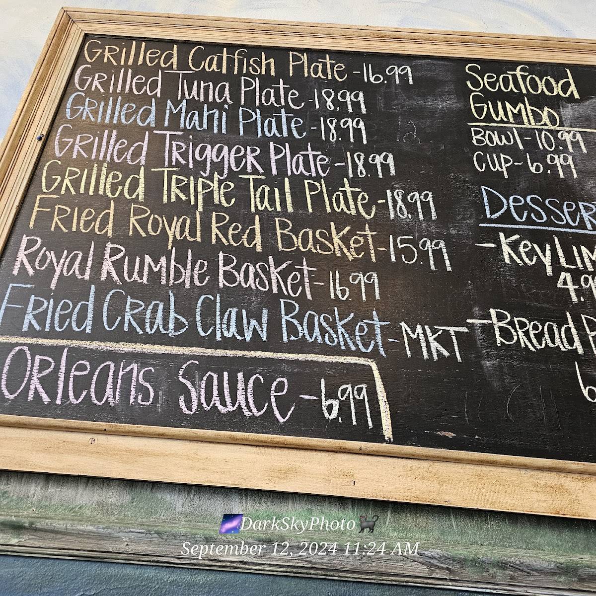 Menu at Off the Hook Seafood and Cajun Grille restaurant, Pascagoula