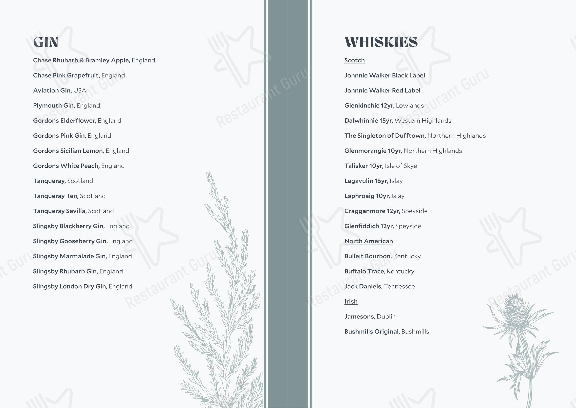 Menu at Offshore, Lytham Saint Annes