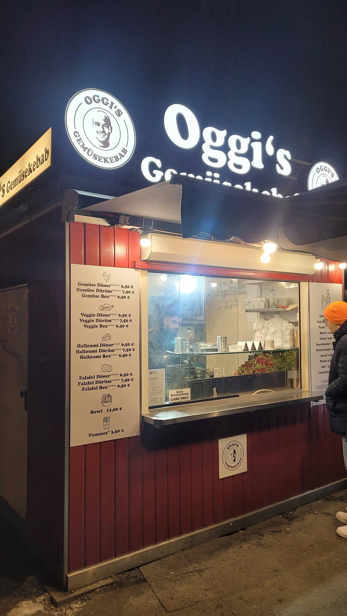 Speisekarte von Oggi's Gemüsekebap restaurant, Berlin
