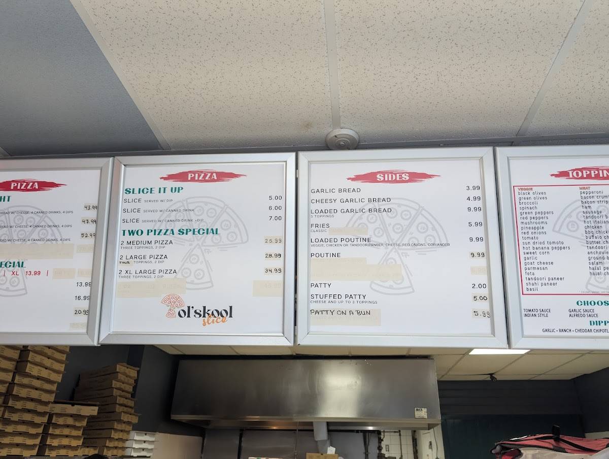 Menu at Ol Skool Slice Pizza and Wings restaurant, Toronto