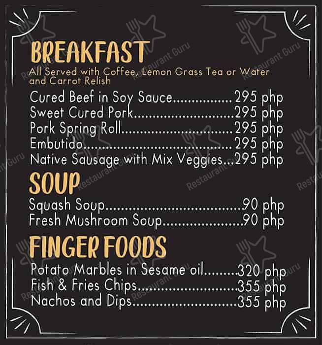 Menu at Old Baguio Heritage Cafe and Restaurant- Flavors of Cordillera ...