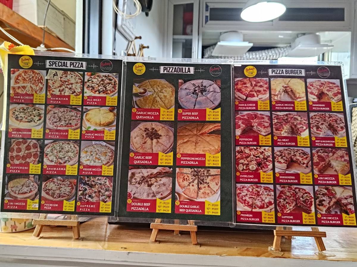Menu at Old Buboy's Biñan restaurant, Biñan