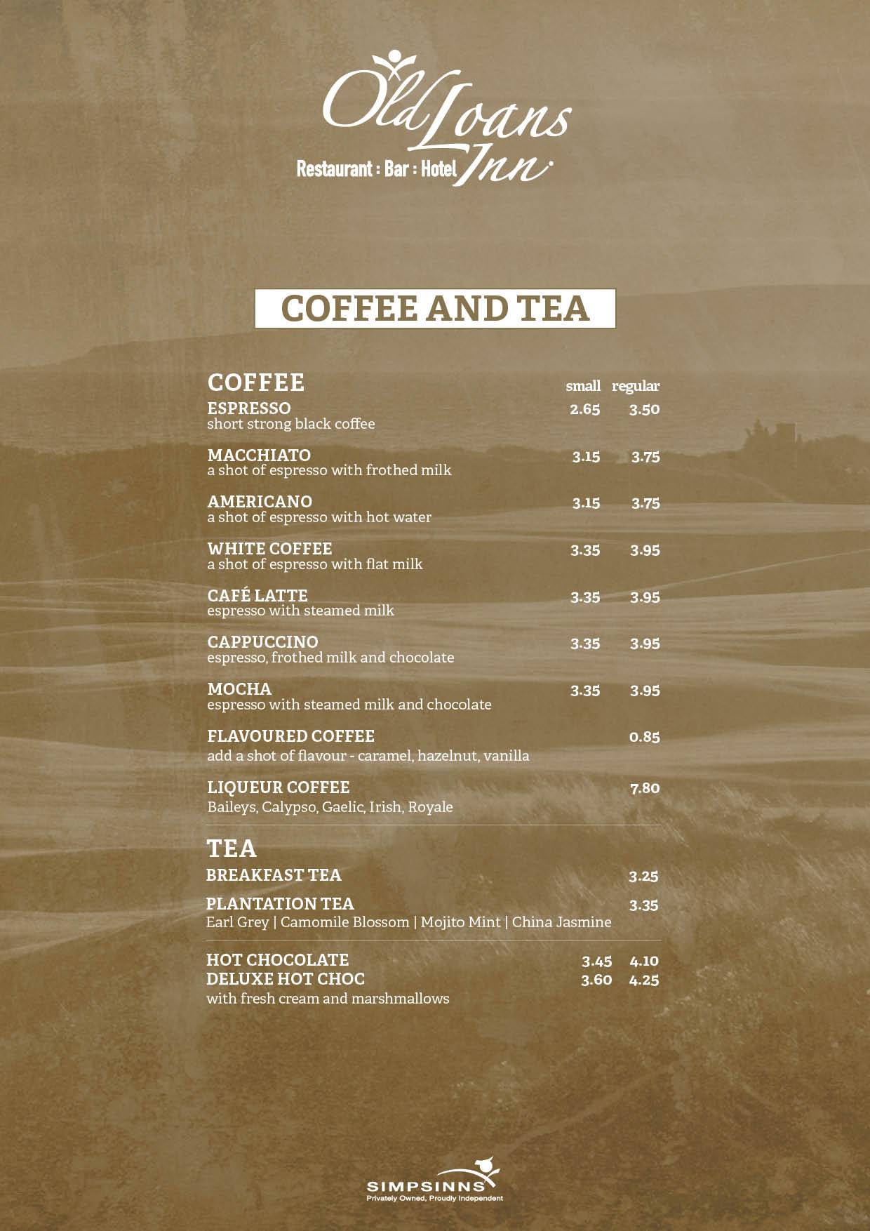 Menu at The Loans Inn pub & bar, Troon