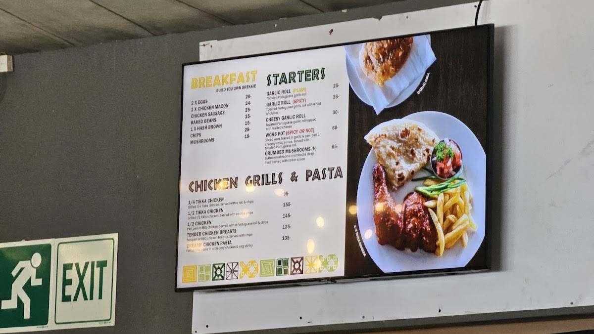 Menu at On Point Waterfront restaurant, Durban