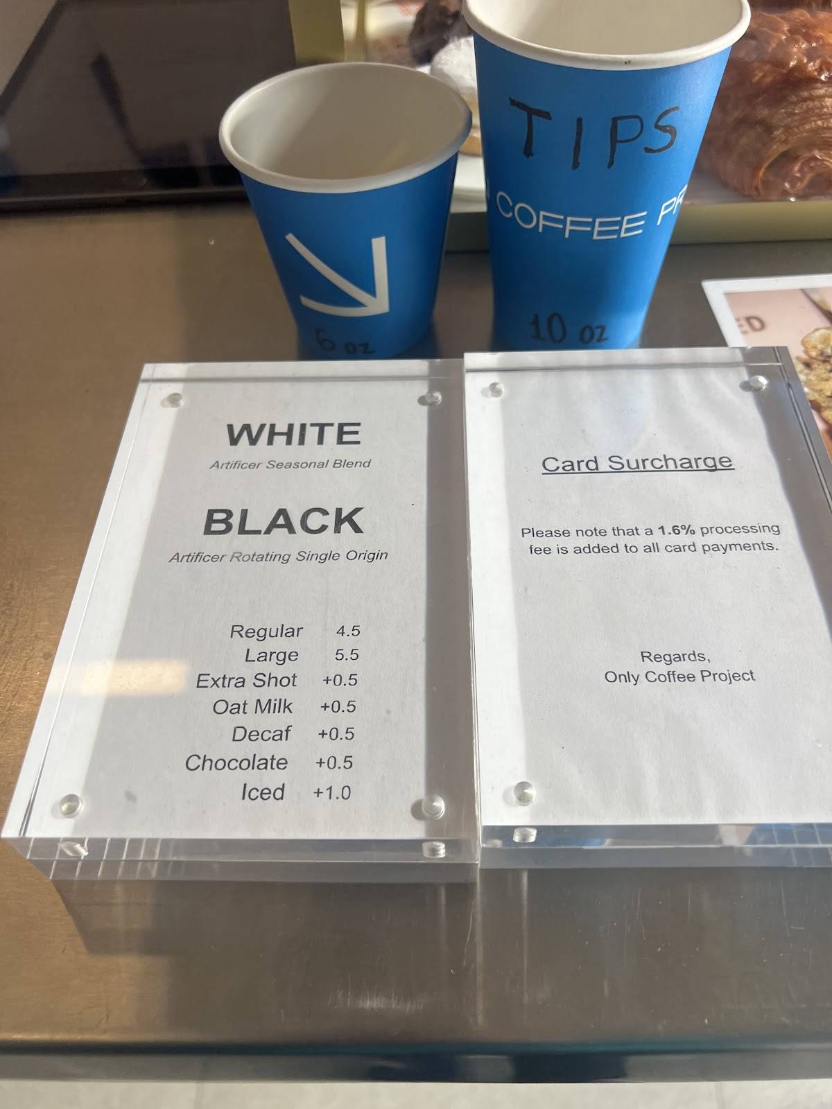 Menu at Only Coffee Project Artarmon, Artarmon