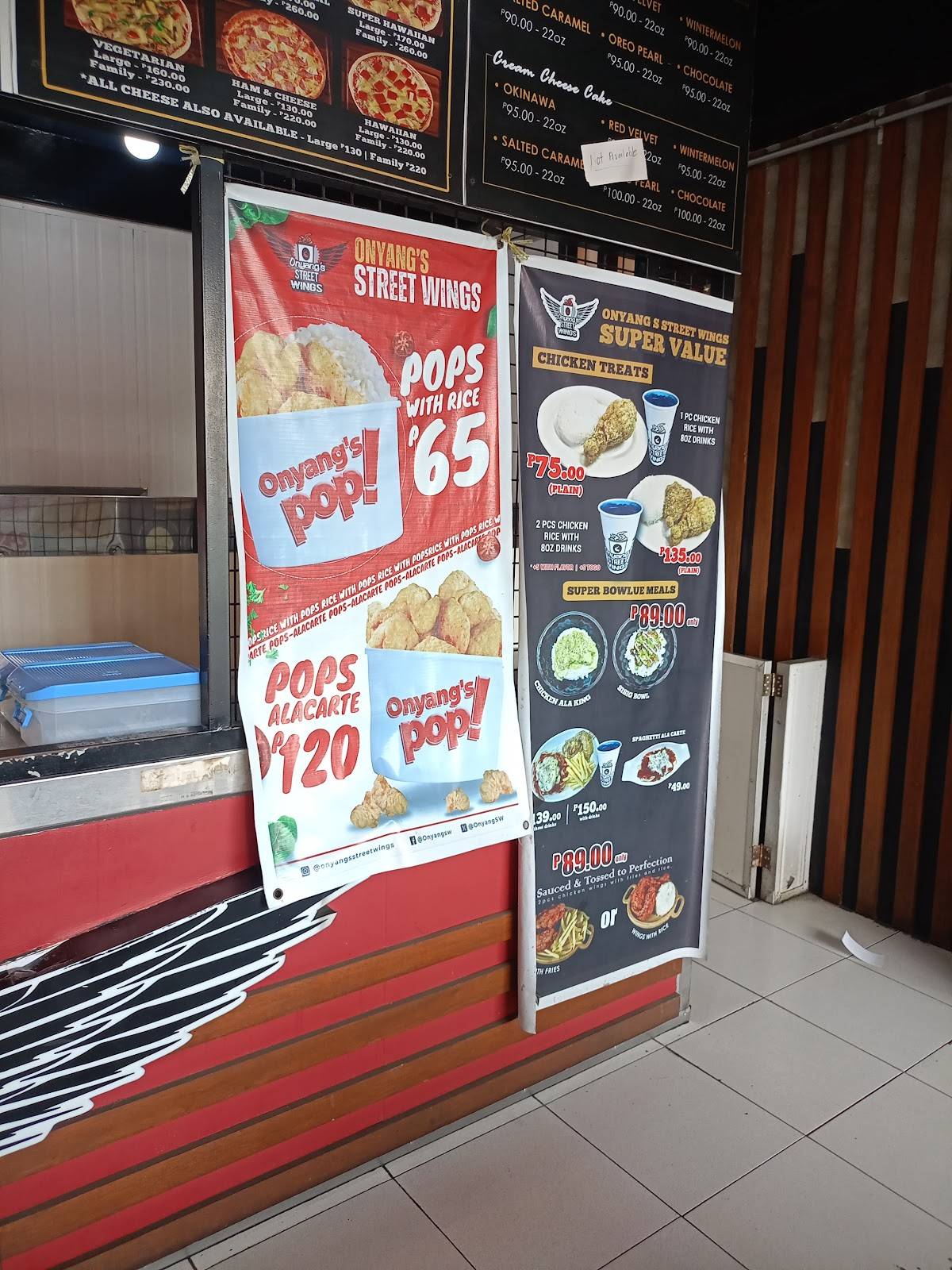 Menu at Onyang's Street Wings restaurant, Calamba, 585 San Jose Rd