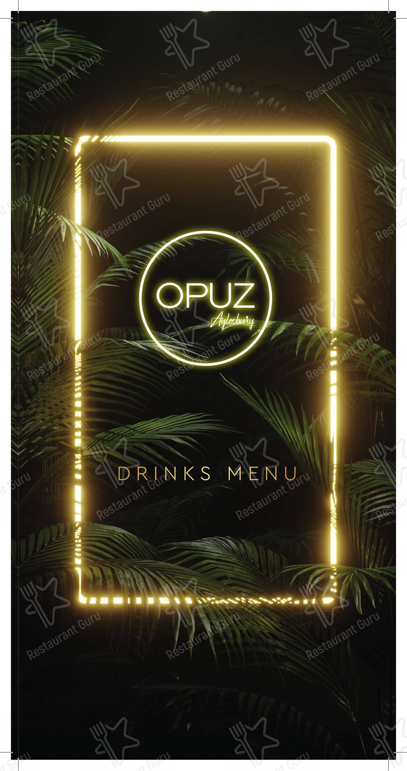 Menu at Opuz Aylesbury pub & bar, Aylesbury