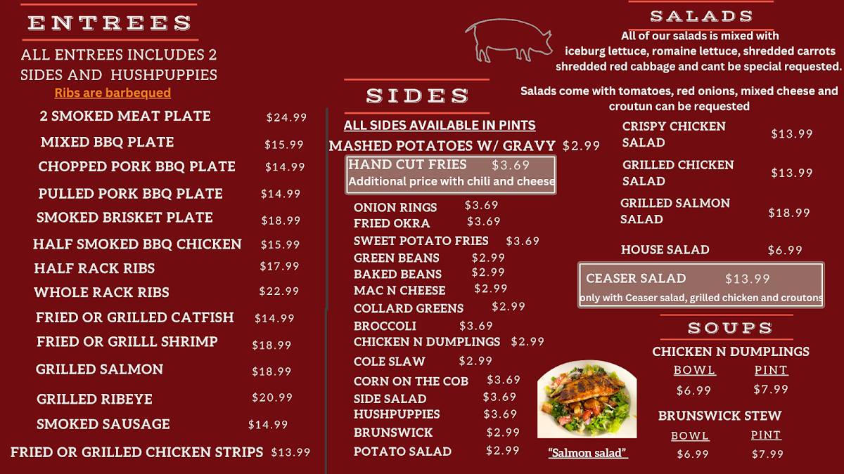 Menu at Otto BBQ & Grill, Ahoskie