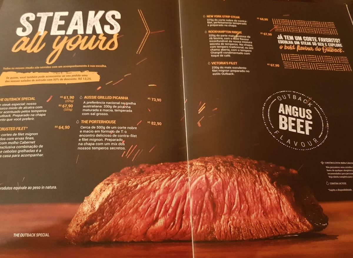 Menu em Outback Steakhouse, Niterói, Rua XV de Novembro
