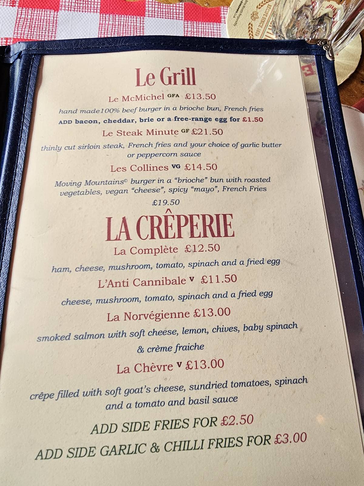 Menu at The Old Bookbinders Ale House pub & bar, Oxford