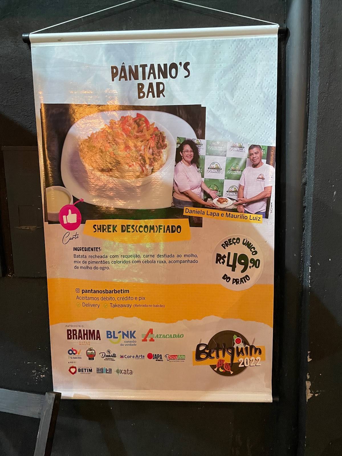 Menu em Pântano's Bar, Betim