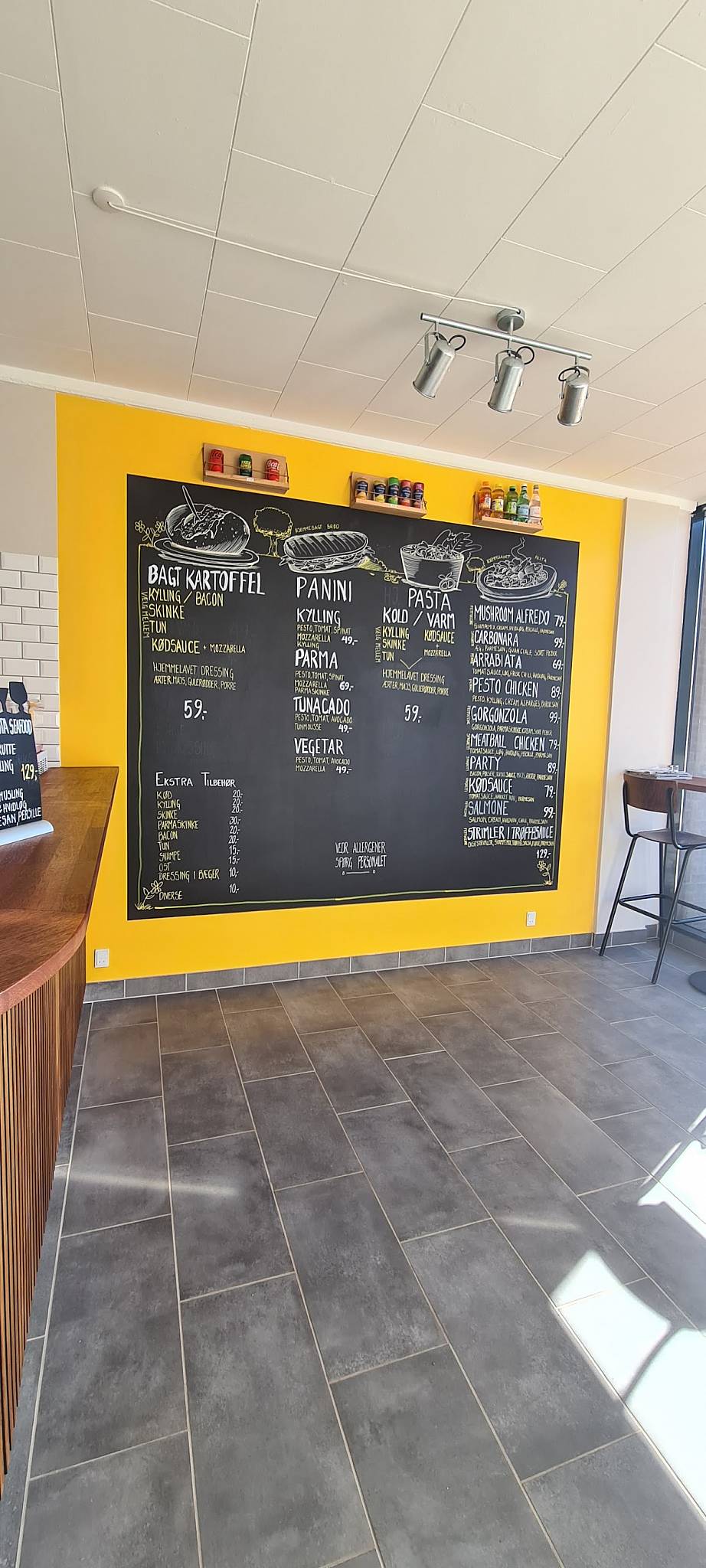 Menu at PASTA4U restaurant, Lyngby