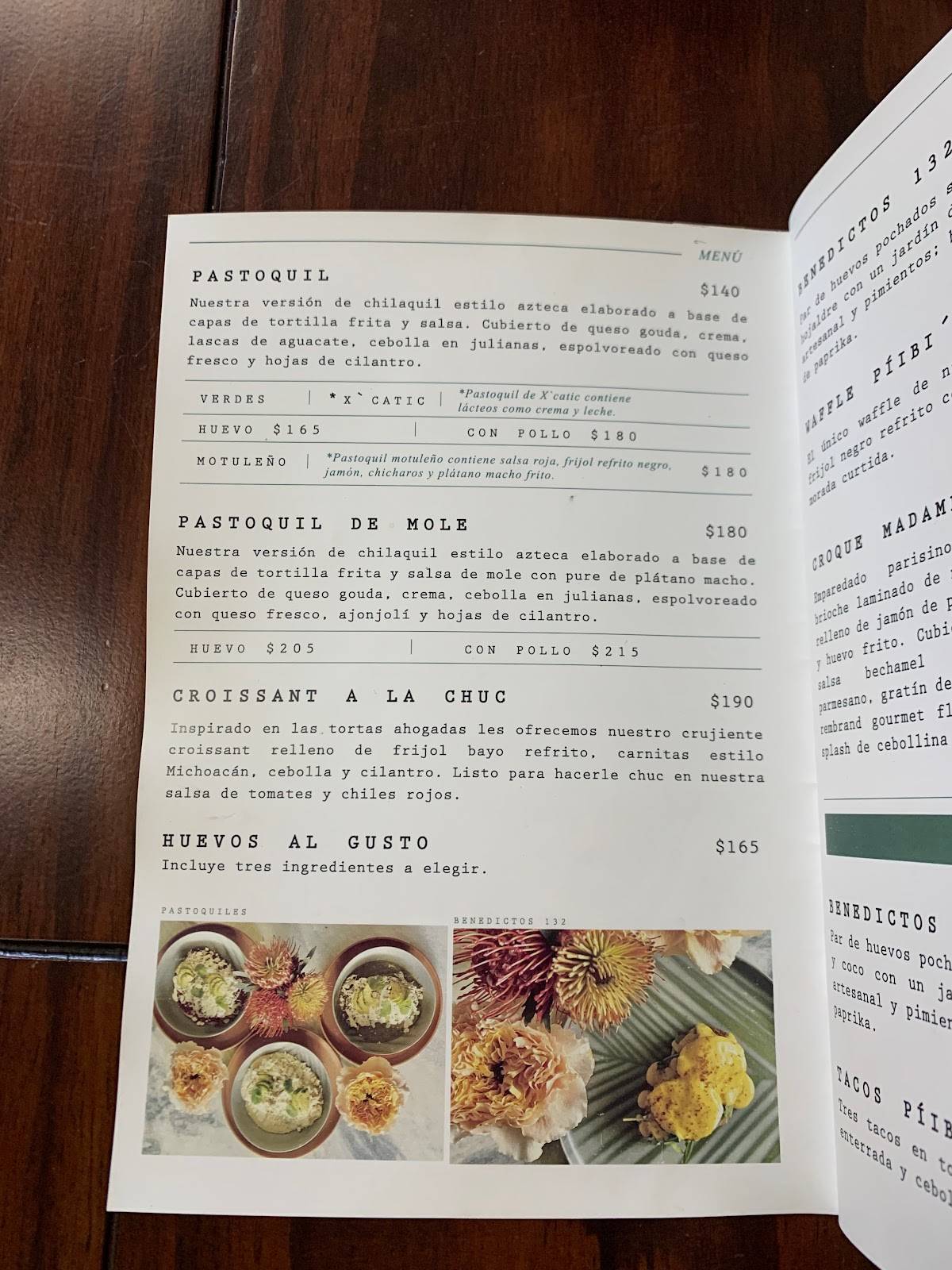 Carta de PASTO CAFE, Merida