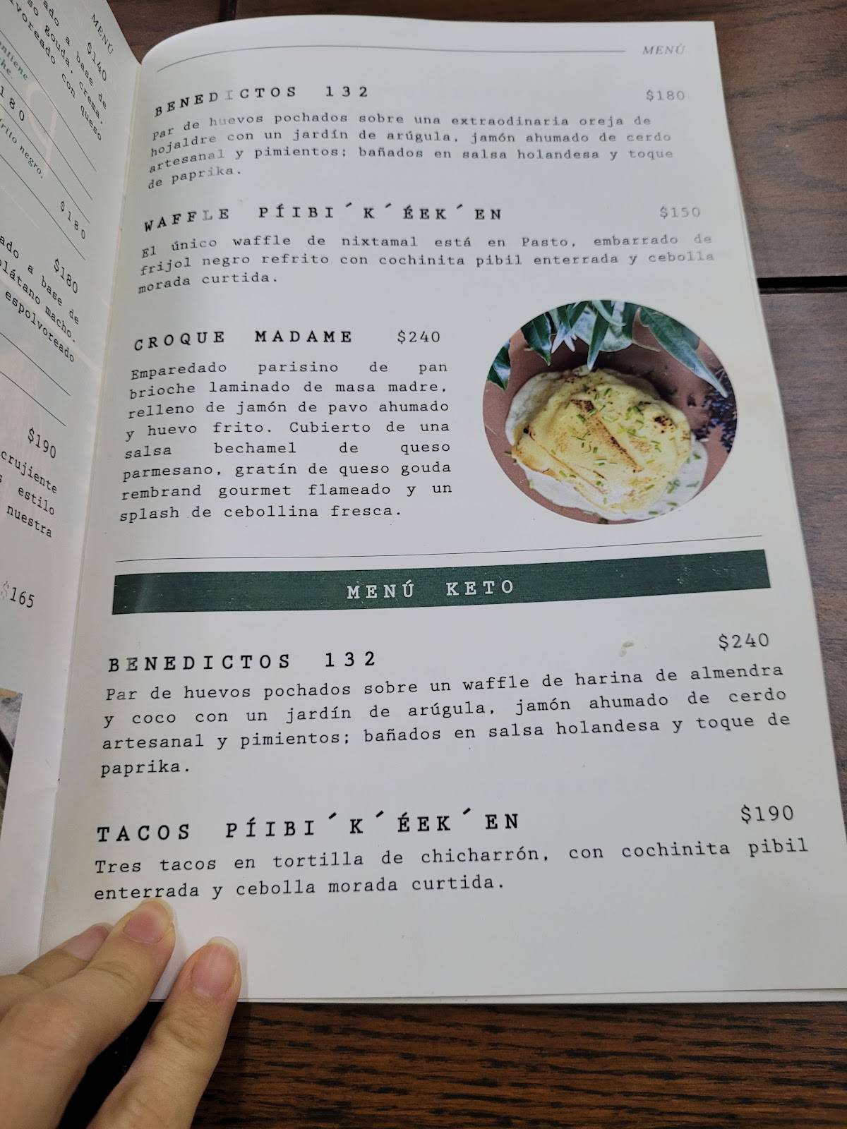Carta de PASTO CAFE, Merida