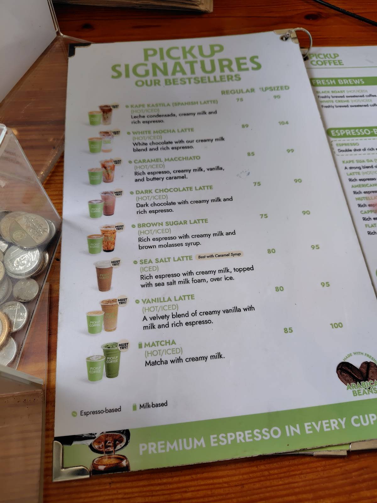 Menu at PICKUP COFFEE - F. Ramos, Cebu City