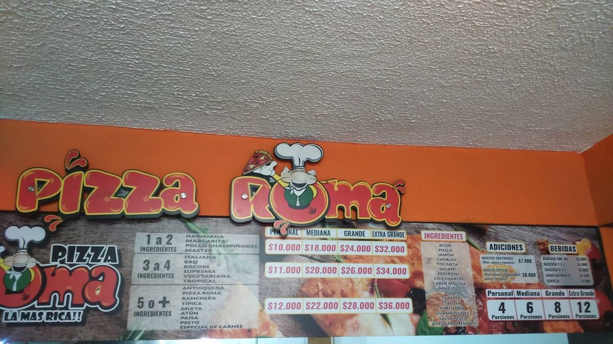 Menu at Pizza Roma restaurant, Lake City, 125 Sauls St