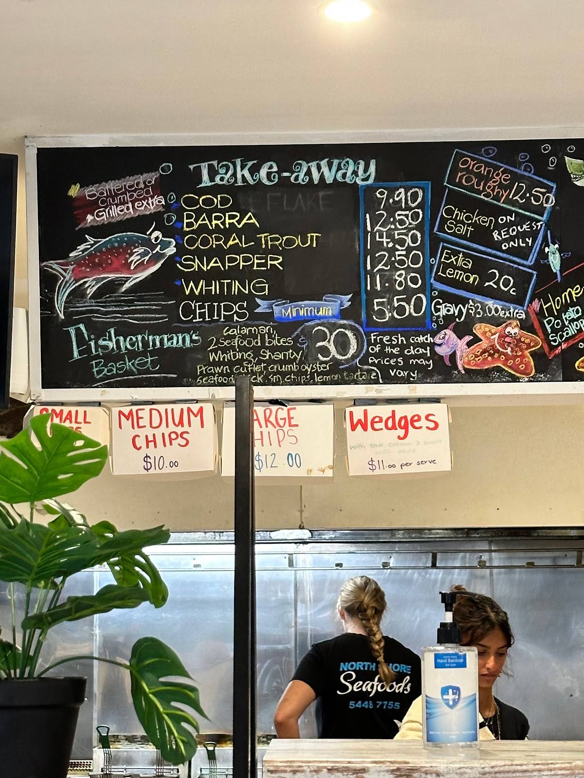Menu at North Shore Seafoods fast food, Pacific Paradise