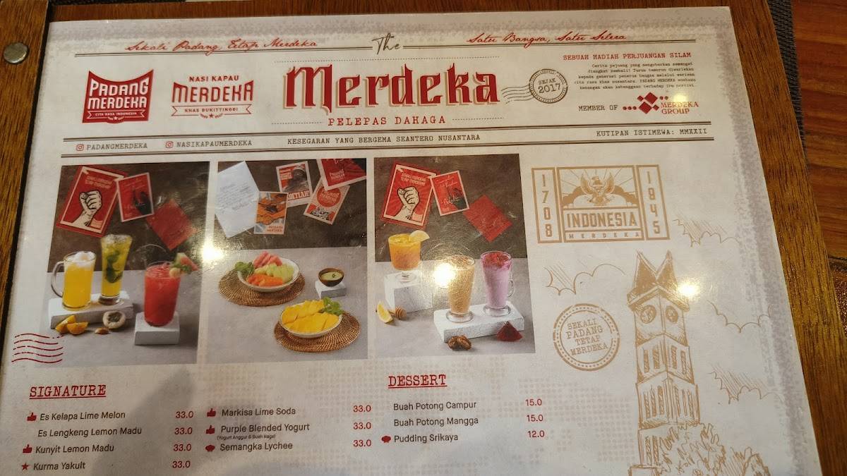 Carta del restaurante Padang Merdeka Tebet, South Jakarta, Jl.Kh ...