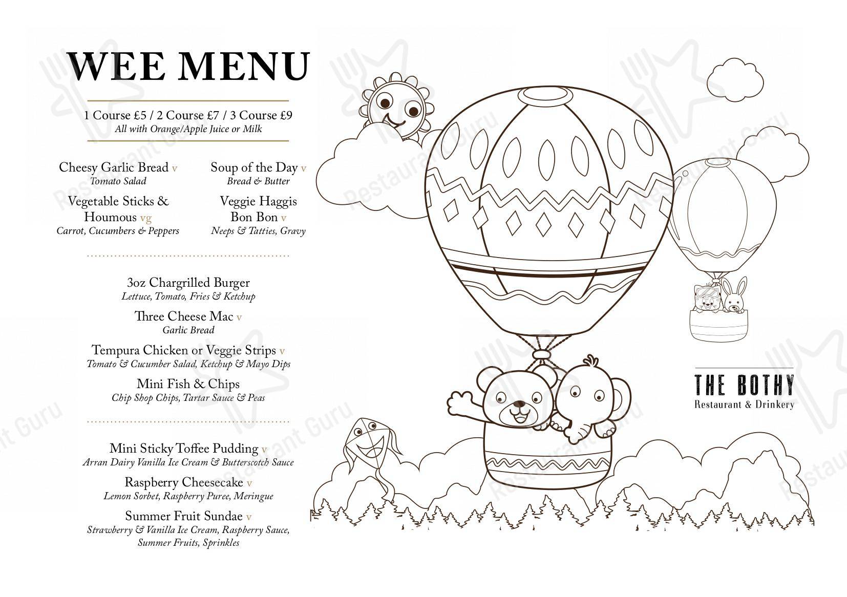 Menu at Palm Court Hotel restaurant, Aberdeen