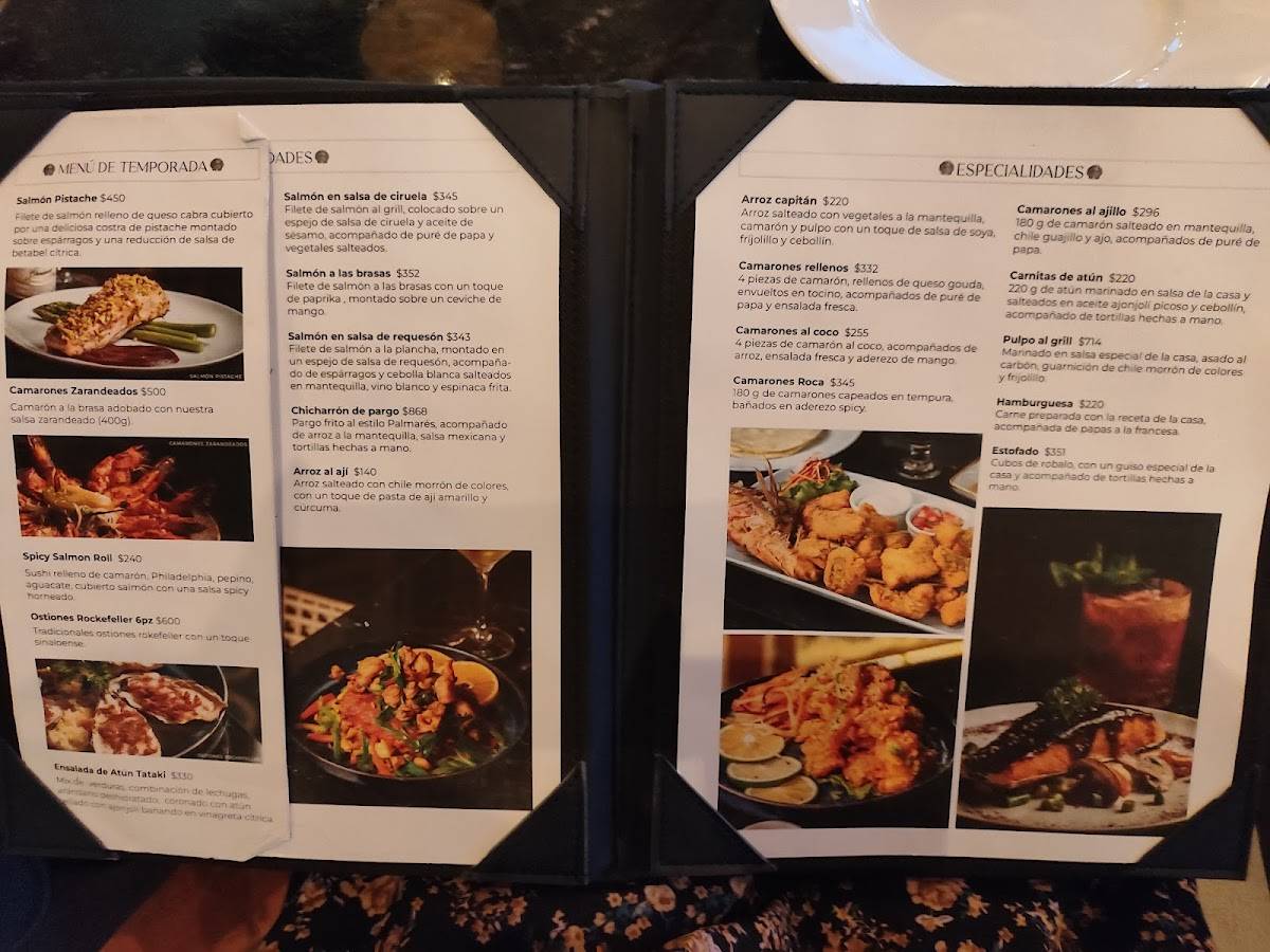 Carta Del Restaurante Palmarés Mazatlán Mazatlán