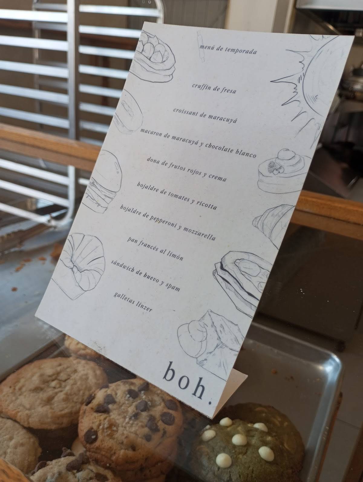 Menu at boh cafe, Tijuana