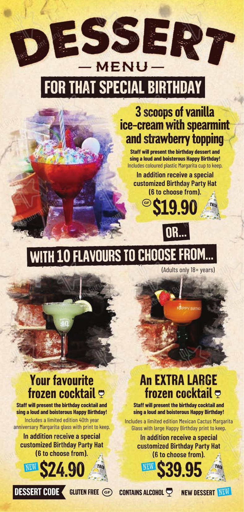 Menu at Pancho's Mexican Villa Restaurant, East Victoria Park, 885 ...