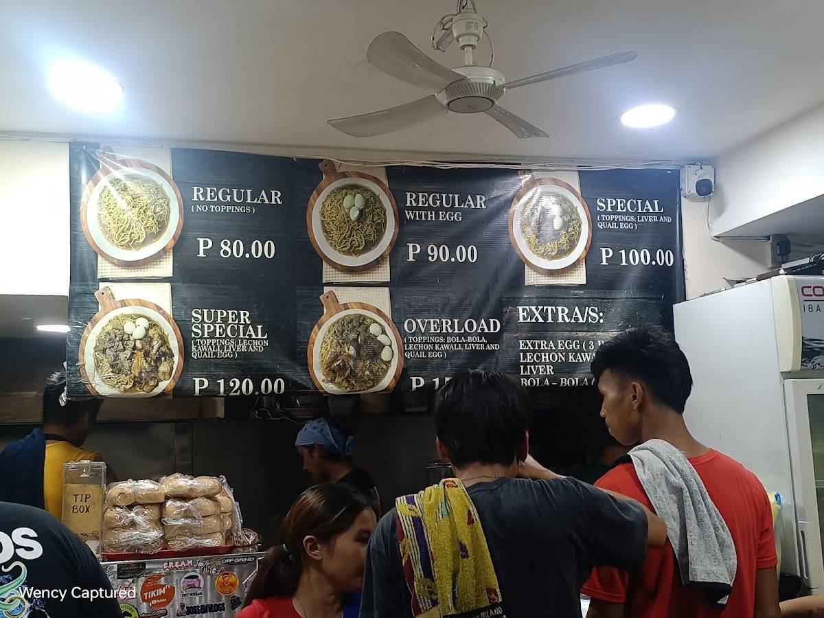 Menu at Pancit Cabagan restaurant, Manila, JX7X+WVW