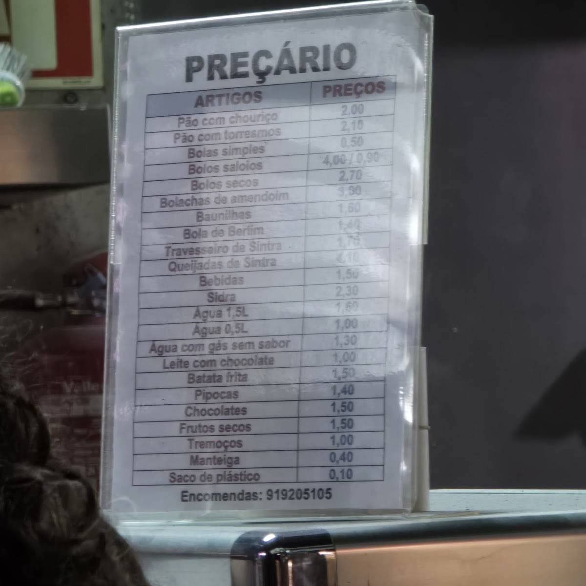 Menu at Pão das Maçãs, Colares