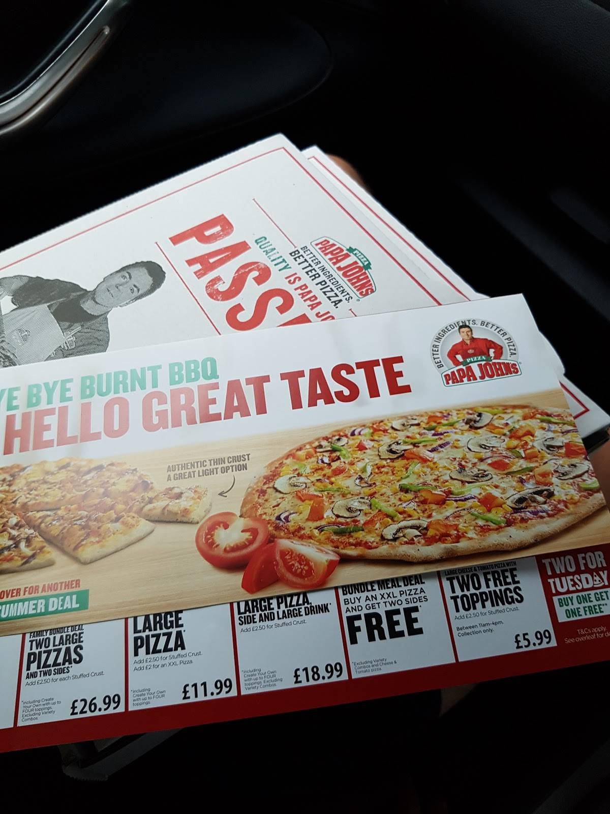 Menu at Papa Johns Pizza pizzeria, Andover