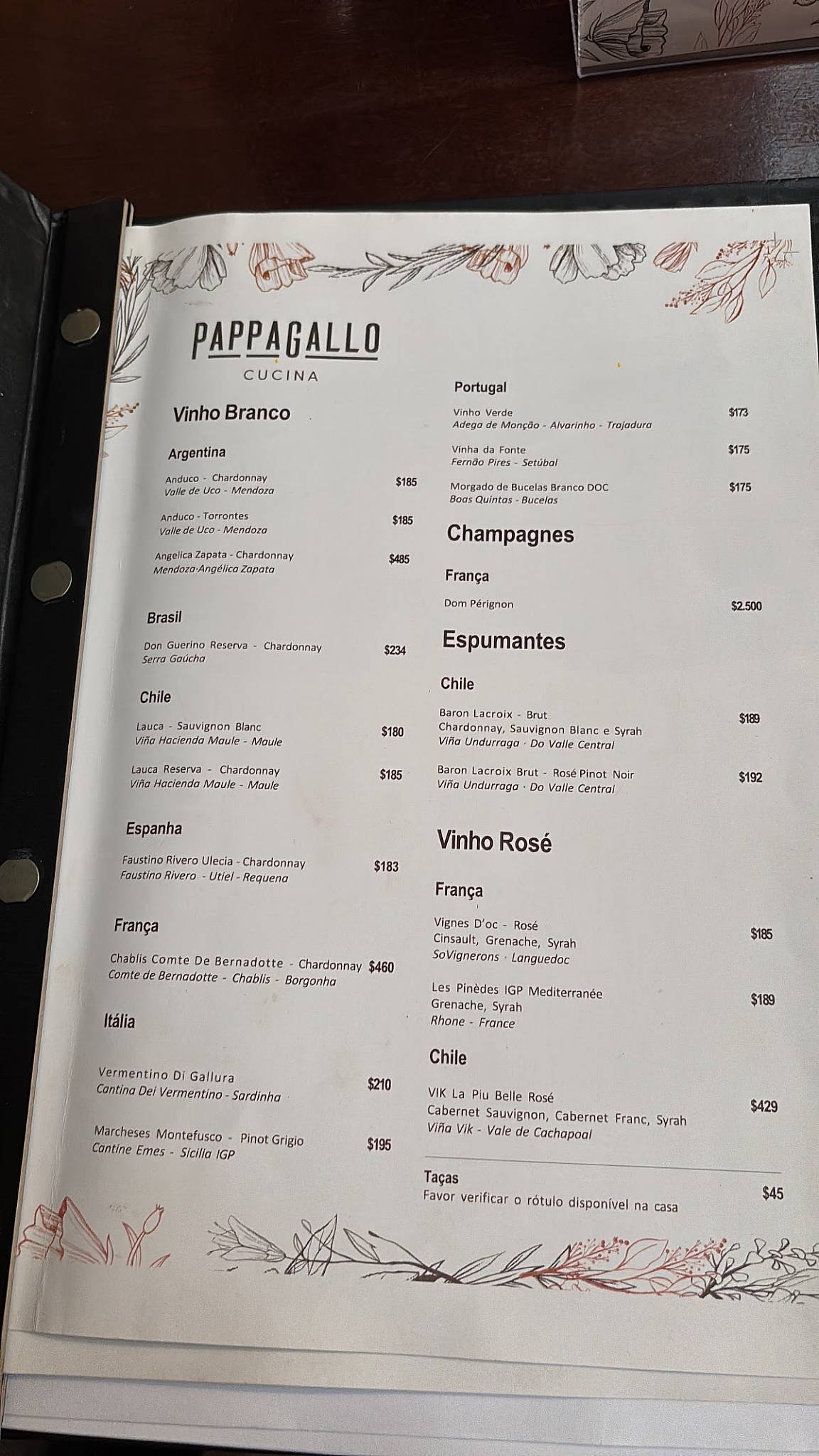 Menu em Pappagallo Cucina restaurante, São Paulo