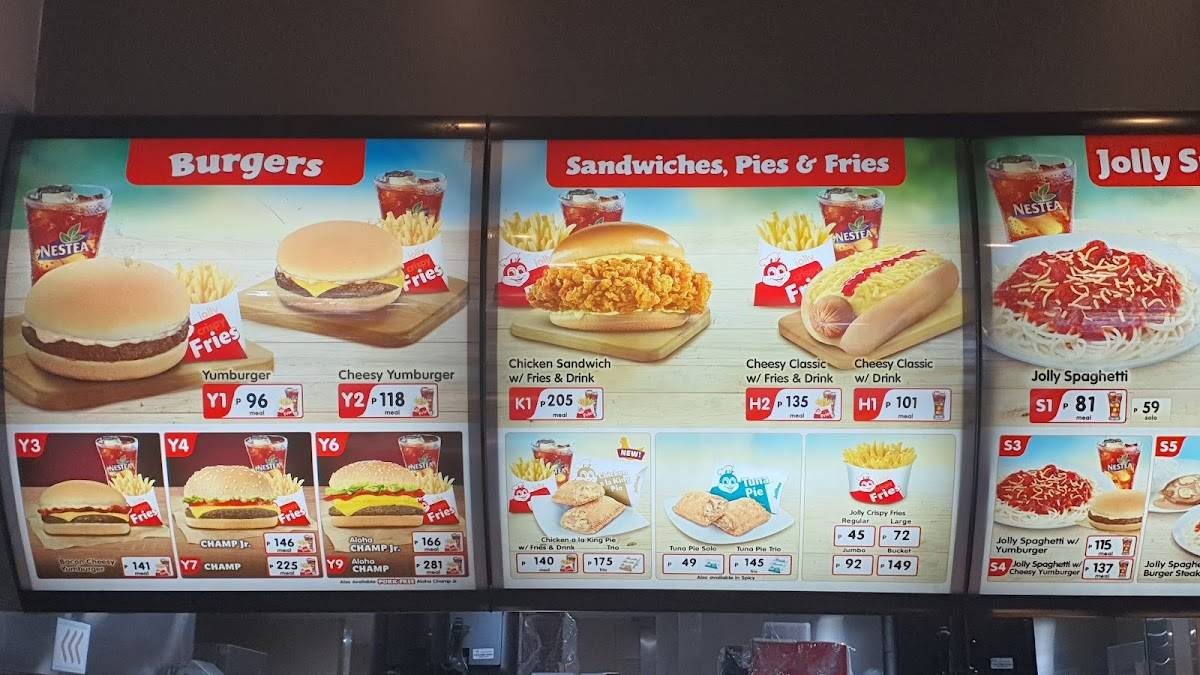 Menu at Jollibee fast food, Pasig, Meralco Ave