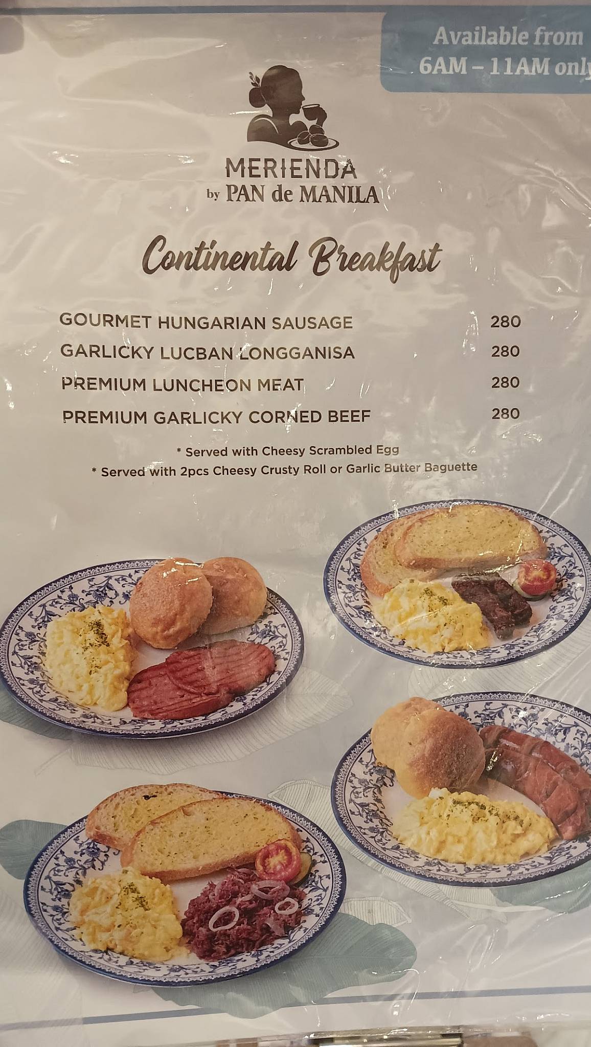 Menu at Merienda by Pan de Manila restaurant, Pasig