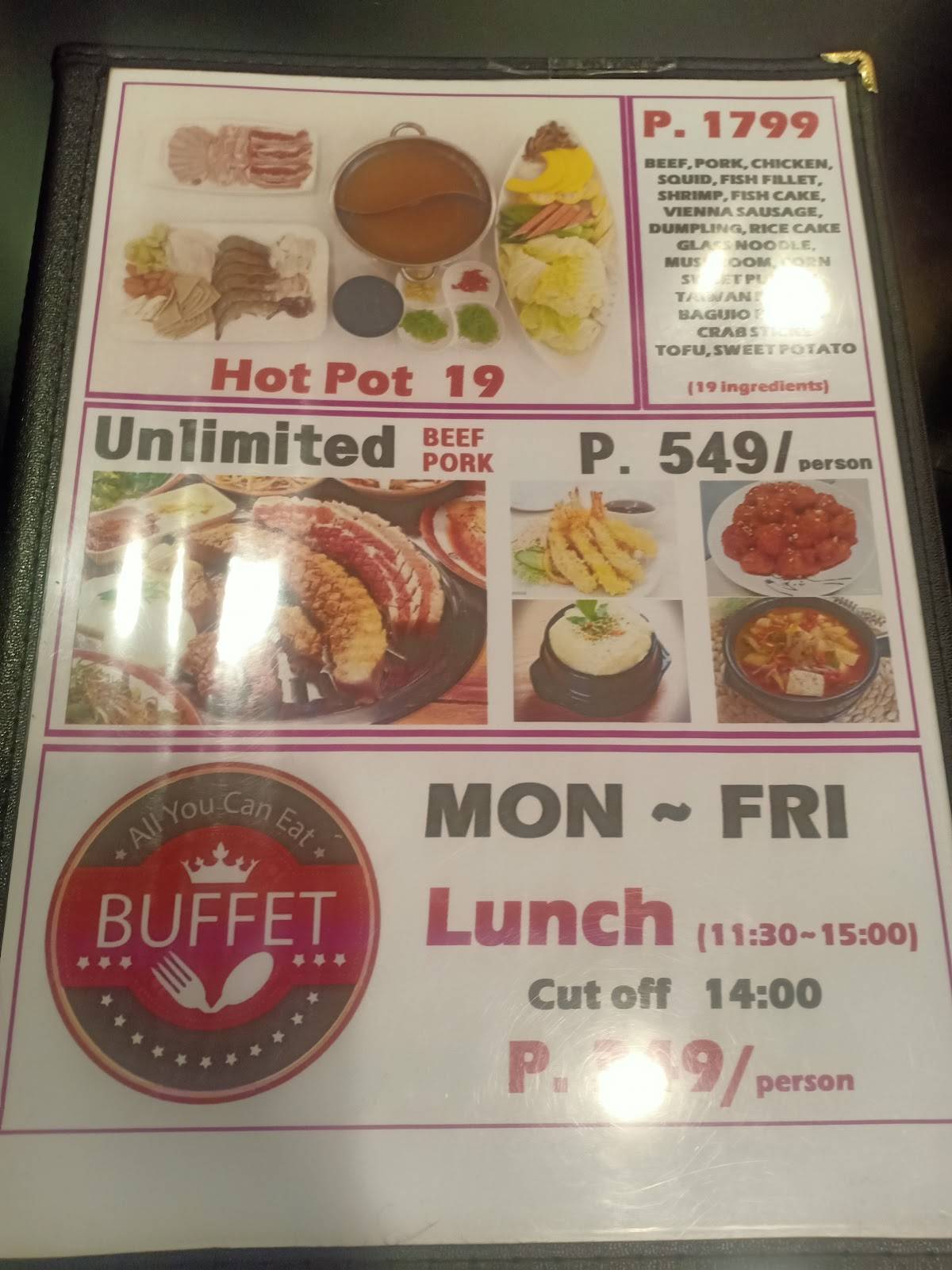 Menu at Salang Restaurant, Pasig