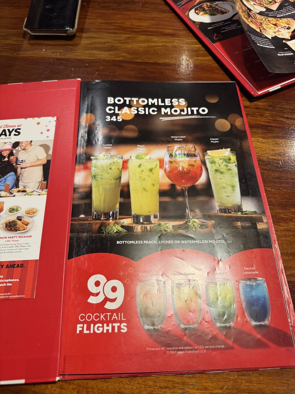 Menu at TGI Friday's restaurant, Quezon City, 1105 Mindanao Ave Ext