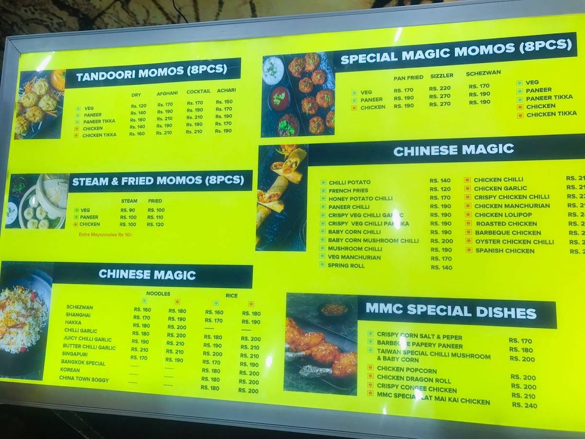Menu at Momo Magic Cafe, Pathankot