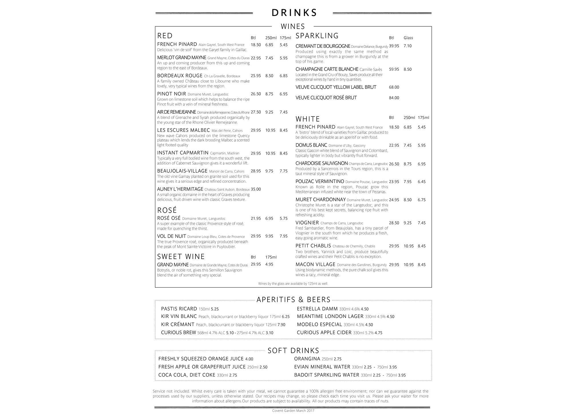 Menu at Paul Tower 42 restaurant, London, Ground Tower 42