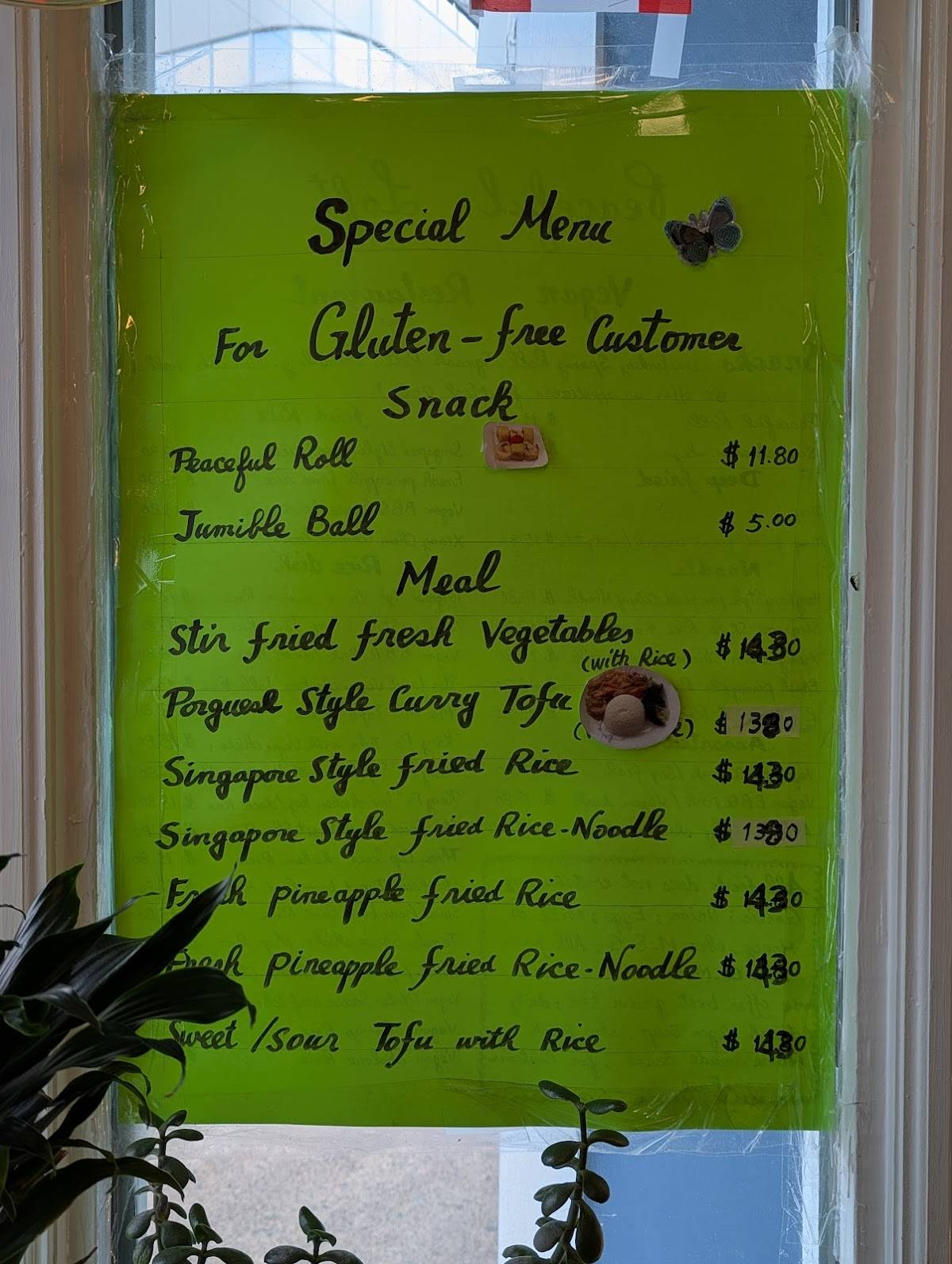 Menu at Peaceful Loft restaurant, St. John's