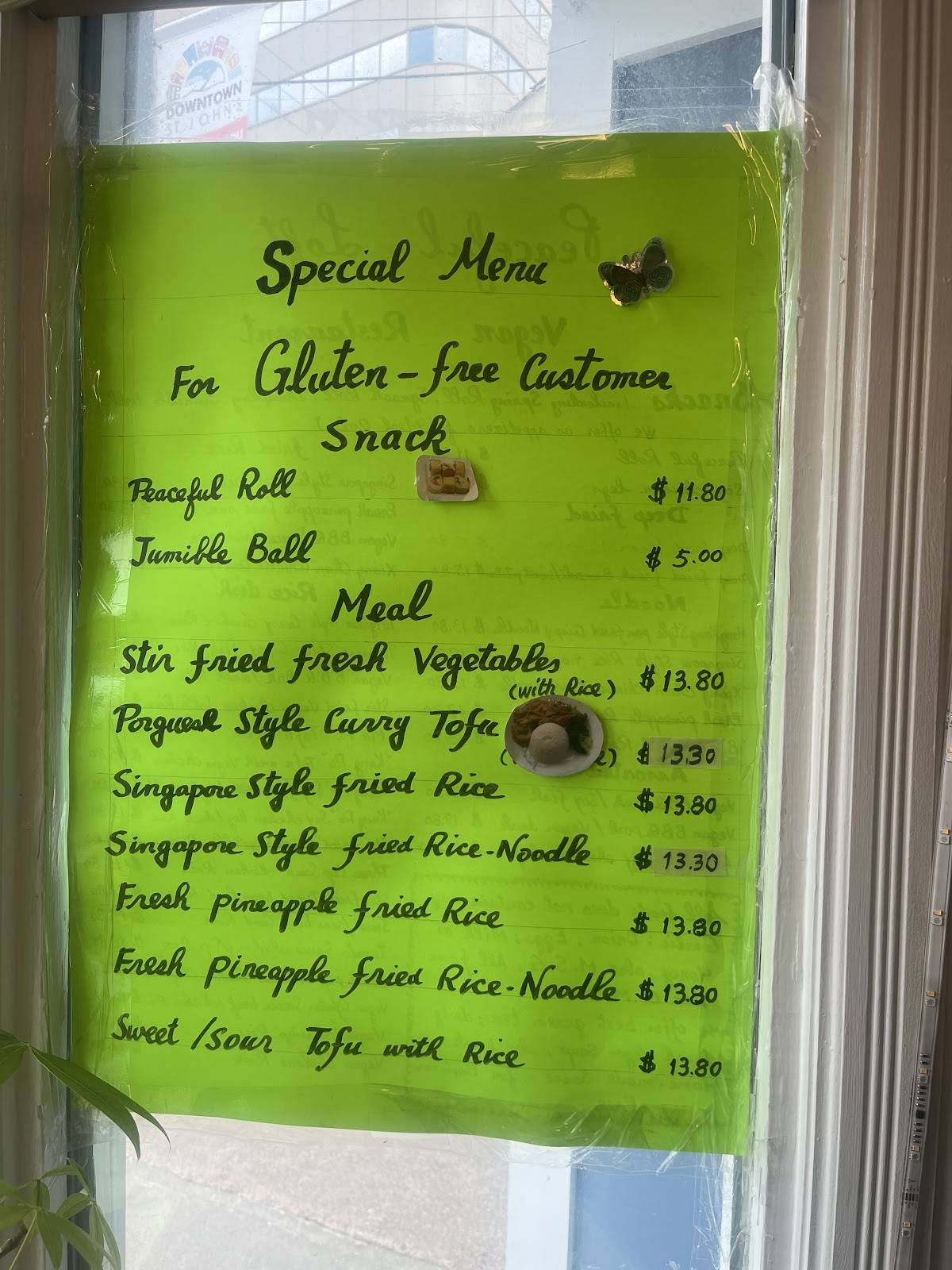 Menu at Peaceful Loft restaurant, St. John's