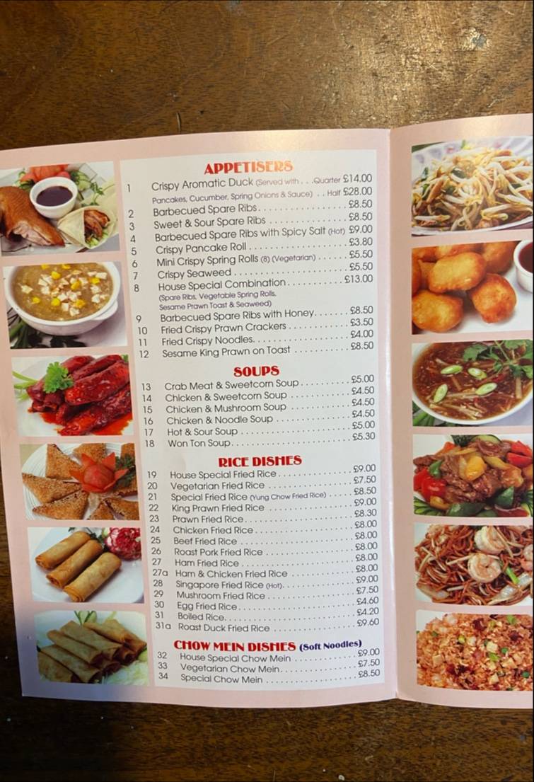 Menu at Peking Chef fast food, Bridgwater, 69 Fore St
