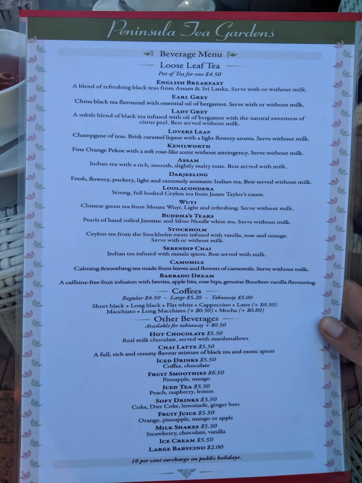 Menu at Peninsula Farm Cafe, Maylands
