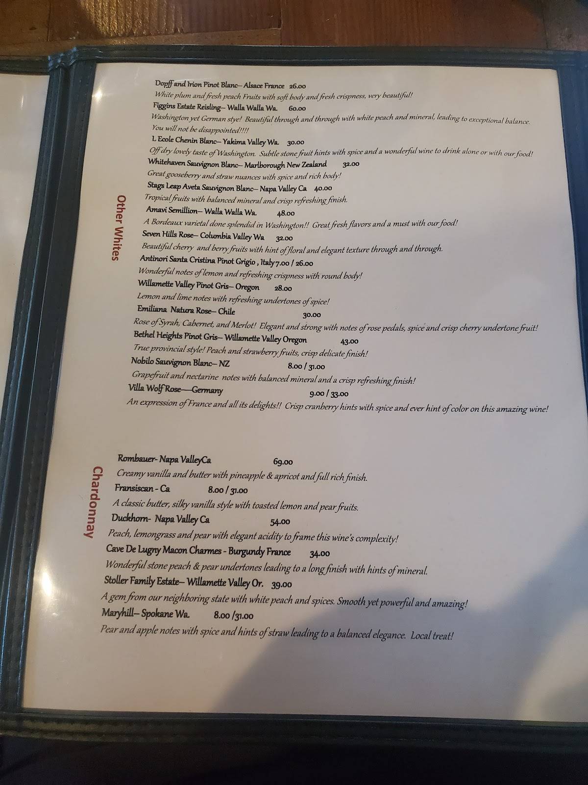 Menu at Pentagon Bistro & Martini Bar, Liberty Lake