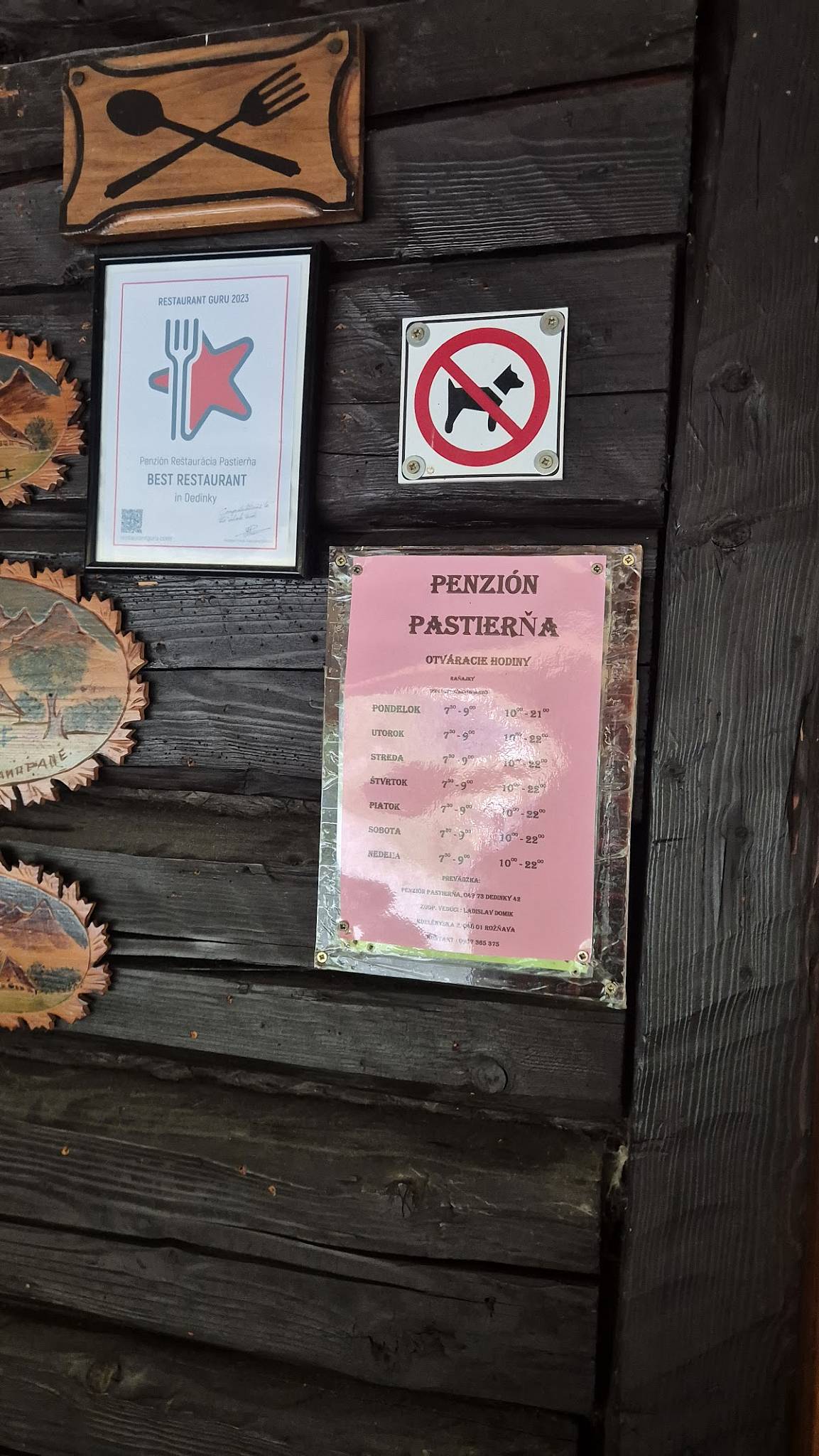 Menu at Penzión Reštaurácia Pastierňa restaurant, Dedinky